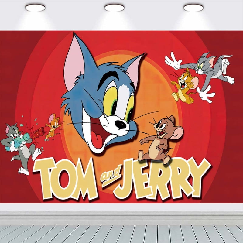 Tom and Jerry Party Supplies for Photography Taspestry Post Backdrop ...