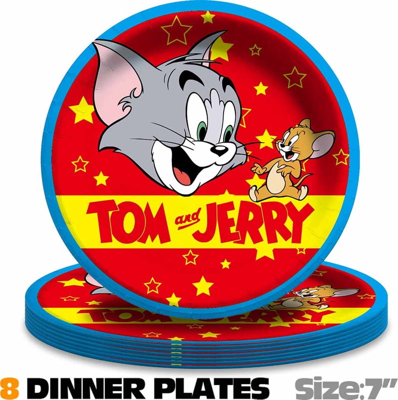 Tom and Jerry Plates Party Supplies Birthday Decorations Tableware ...