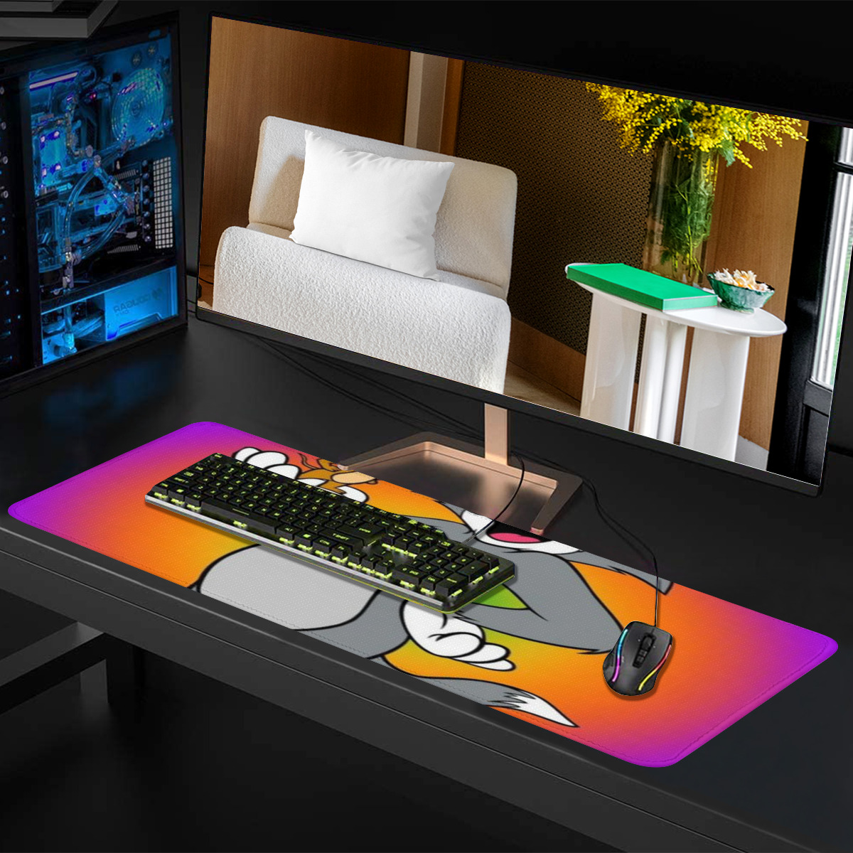 Tom and Jerry cute24*14in Genshin Impact Comfortable Mouse Pad Gaming ...