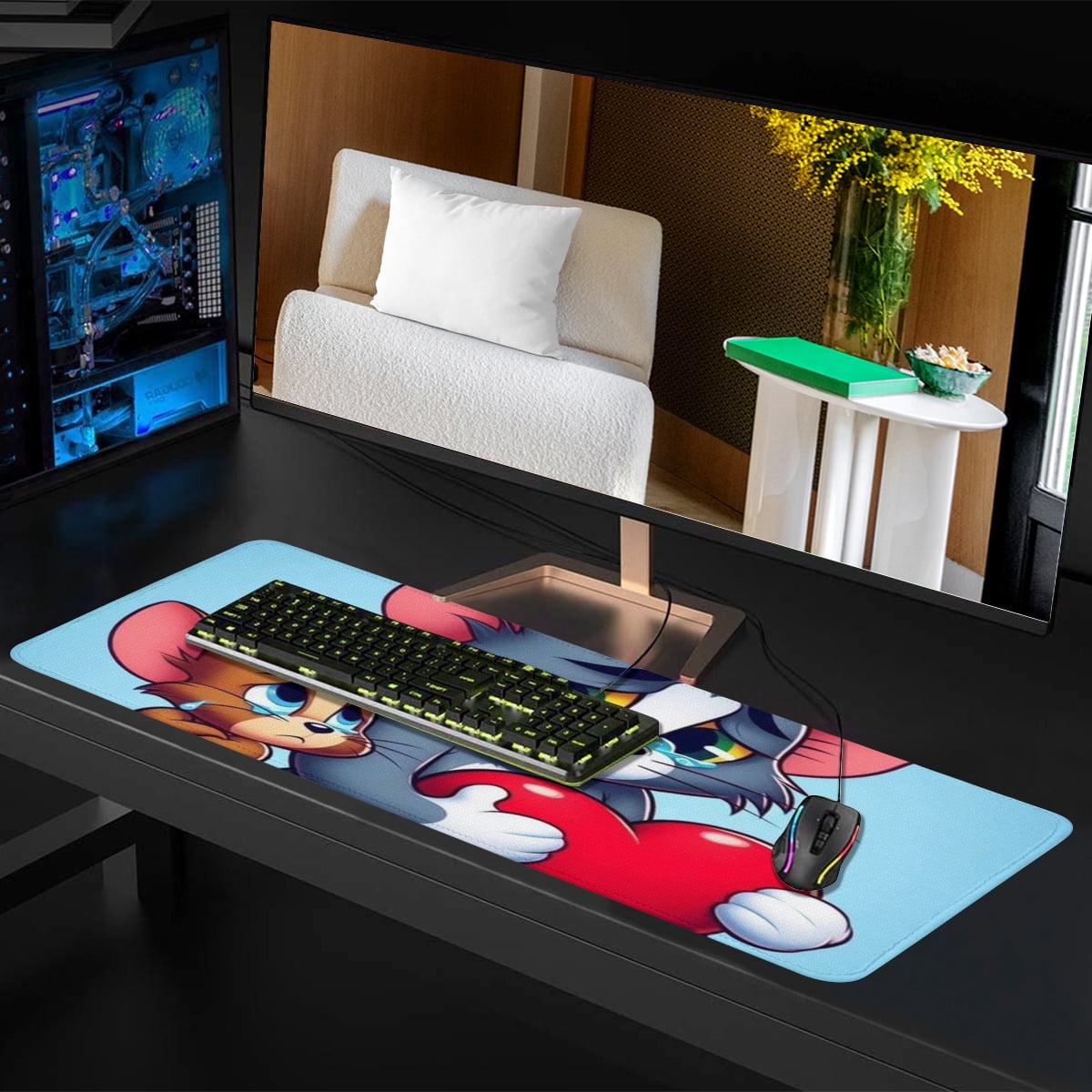 Tom and Jerry cute24*14in Genshin Impact Comfortable Mouse Pad Gaming ...