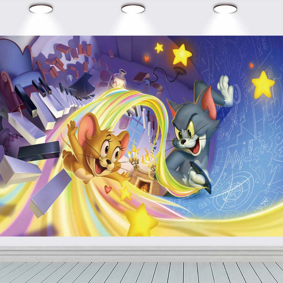 Tom and Jerry school Taspestry Poster Banner Backdrop Background Wall ...