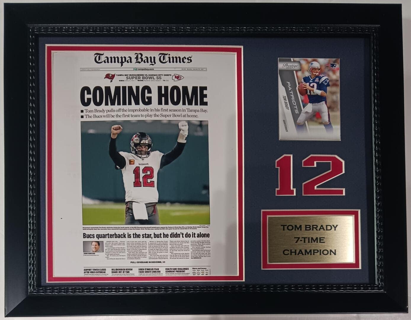 T.brady 7 Time Champion commemorative 11x14 custom frame - Walmart.com