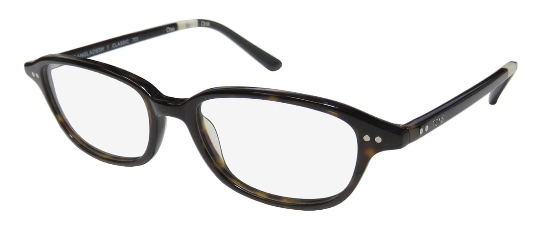Tom's Bangladesh Rectangular Eyeglass Frames 48mm Dark Tortoise ...