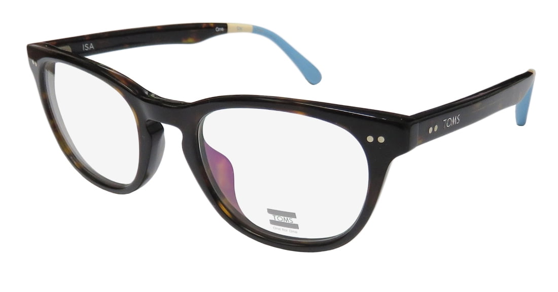 Tom's Isa Round Eyeglass Frames 49mm Dark Tortoise/Light Blue - Walmart.com