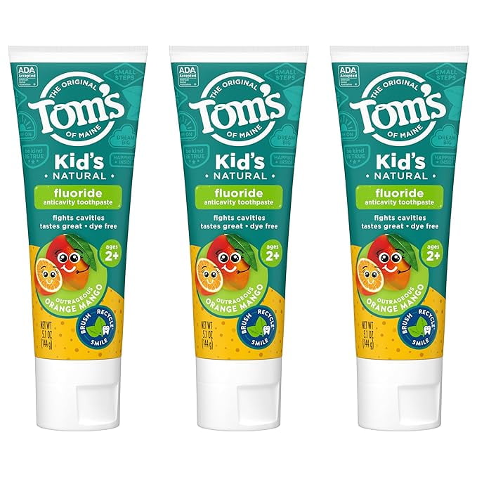 Tom's of Maine ADA Approved Fluoride Children's Toothpaste, Natural ...