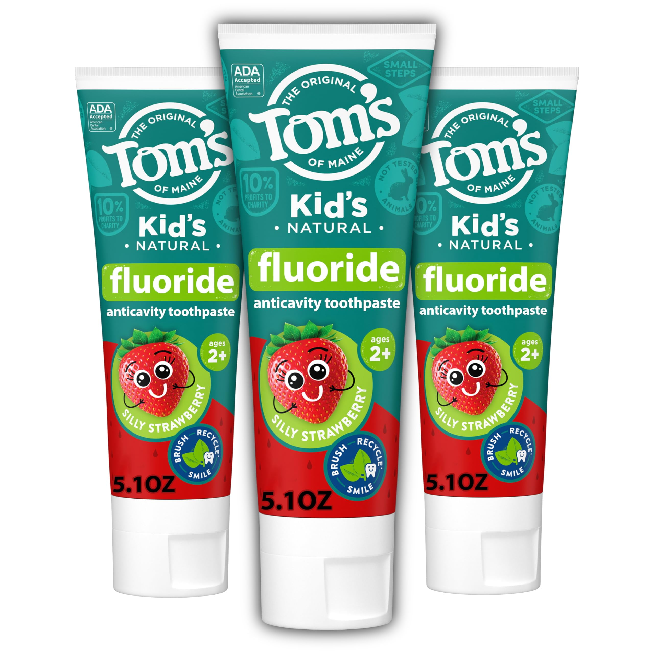 Tom's of Maine ADA TSF6 Approved Fluoride Kids Toothpaste, Natural ...