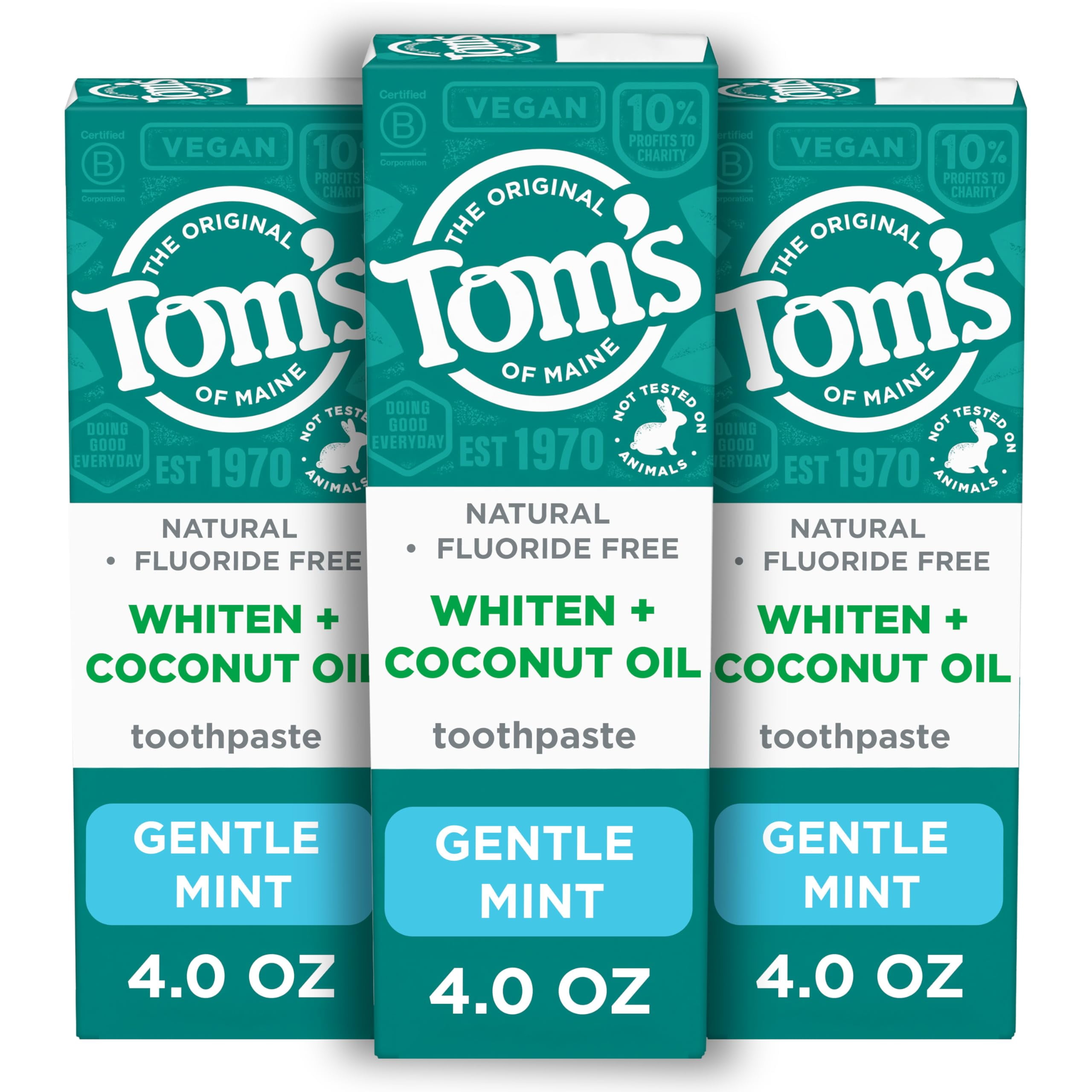 Tom’s of Maine Whiten IFF17 Plus Coconut Oil Free Toothpaste, Natural ...