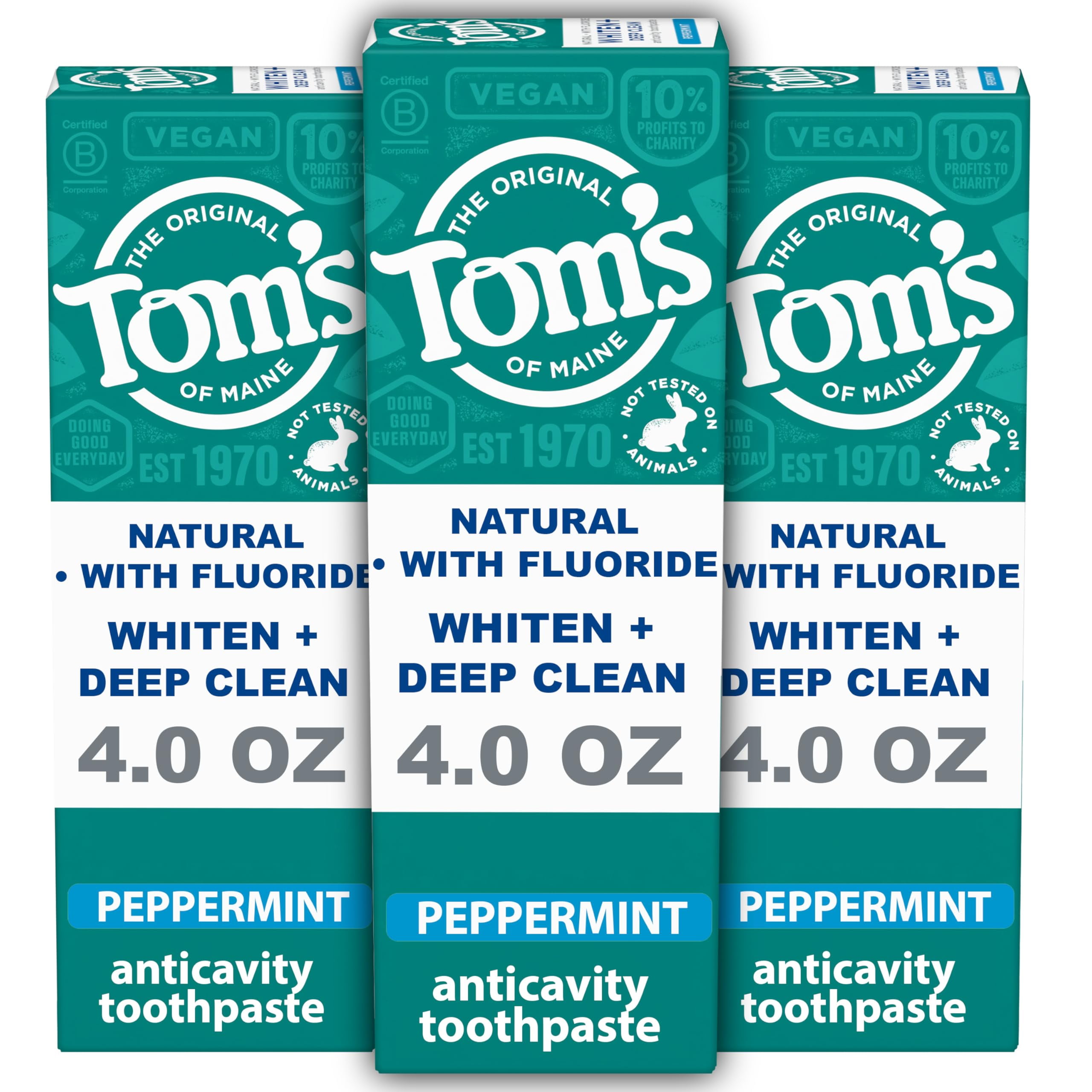 Tom’s of Maine Whiten KEF16 Plus Deep Clean Toothpaste, Natural ...