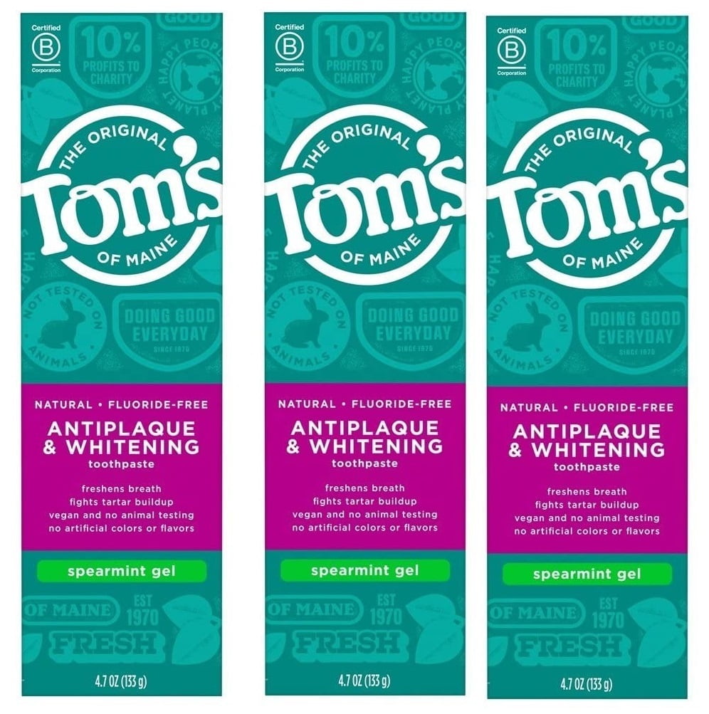 Tom's of Maine Antiplaque and Whitening Natural Toothpaste Spearmint ...