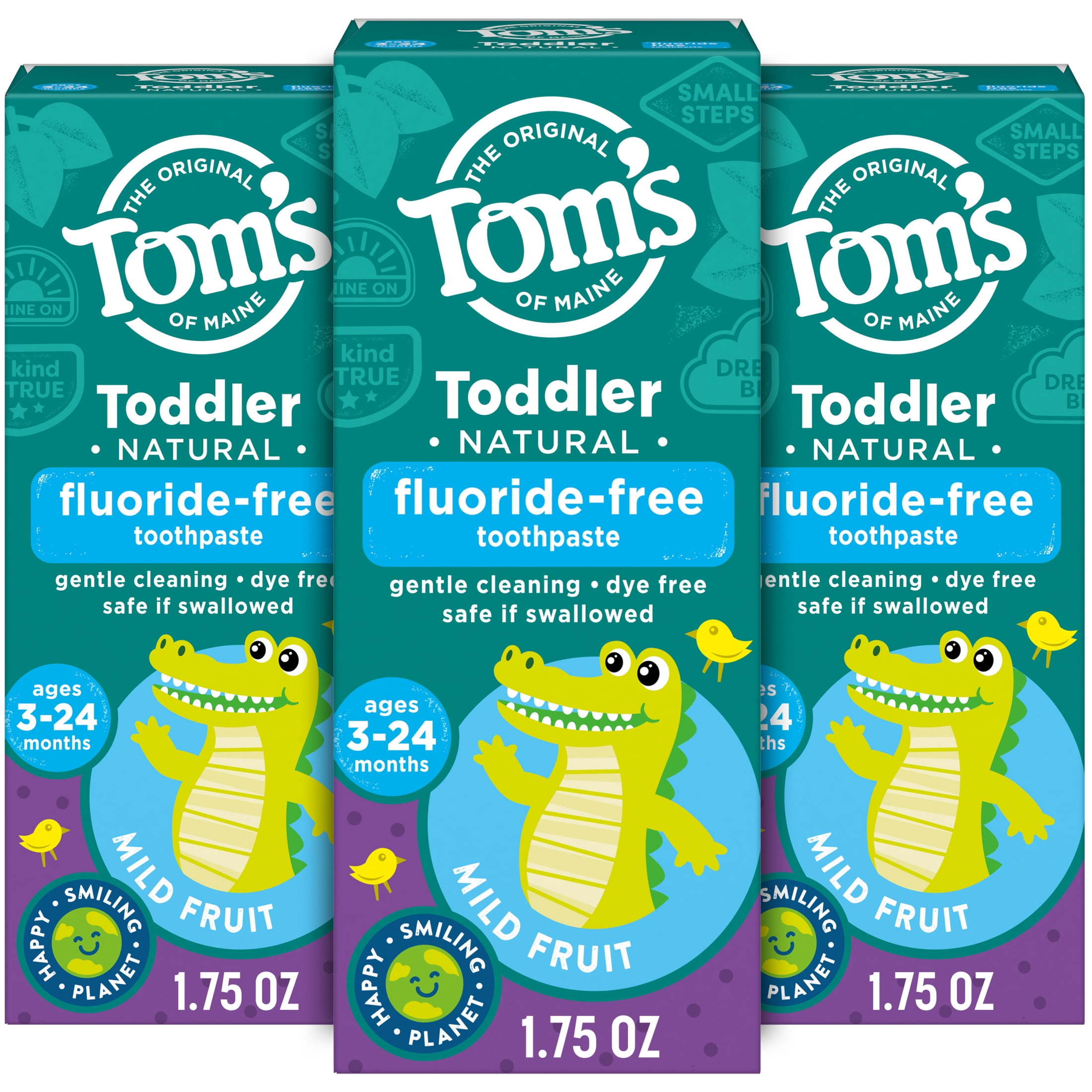 Tom's of Maine Fluoride-Free Toddler Training Toothpaste, Kids ...
