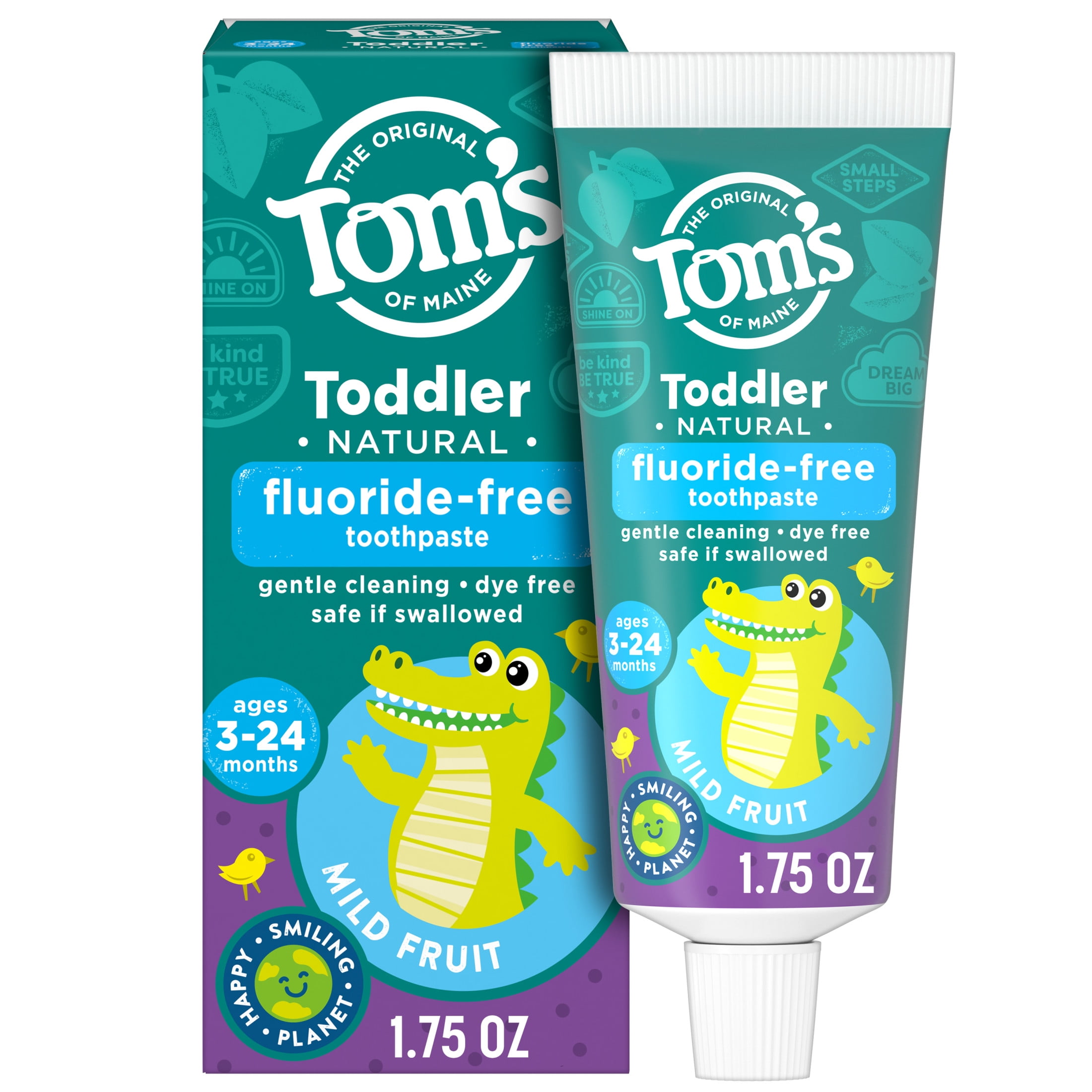 Tom’s of Maine Fluoride Free Toddler Training Toothpaste, Mild Fruit ...
