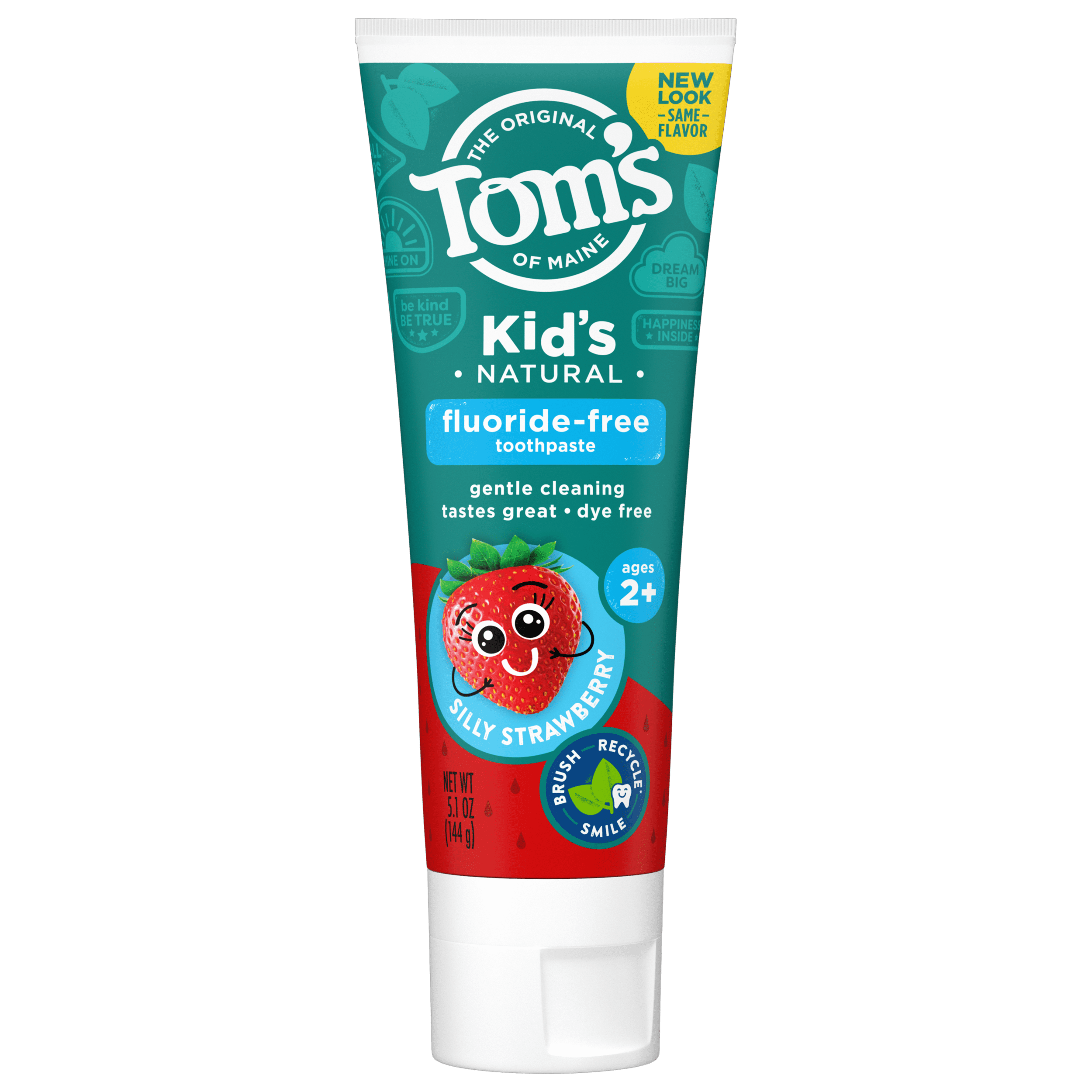 Tom's of Maine Kids Natural Toothpaste, Silly Strawberry, Fluoride-Free ...