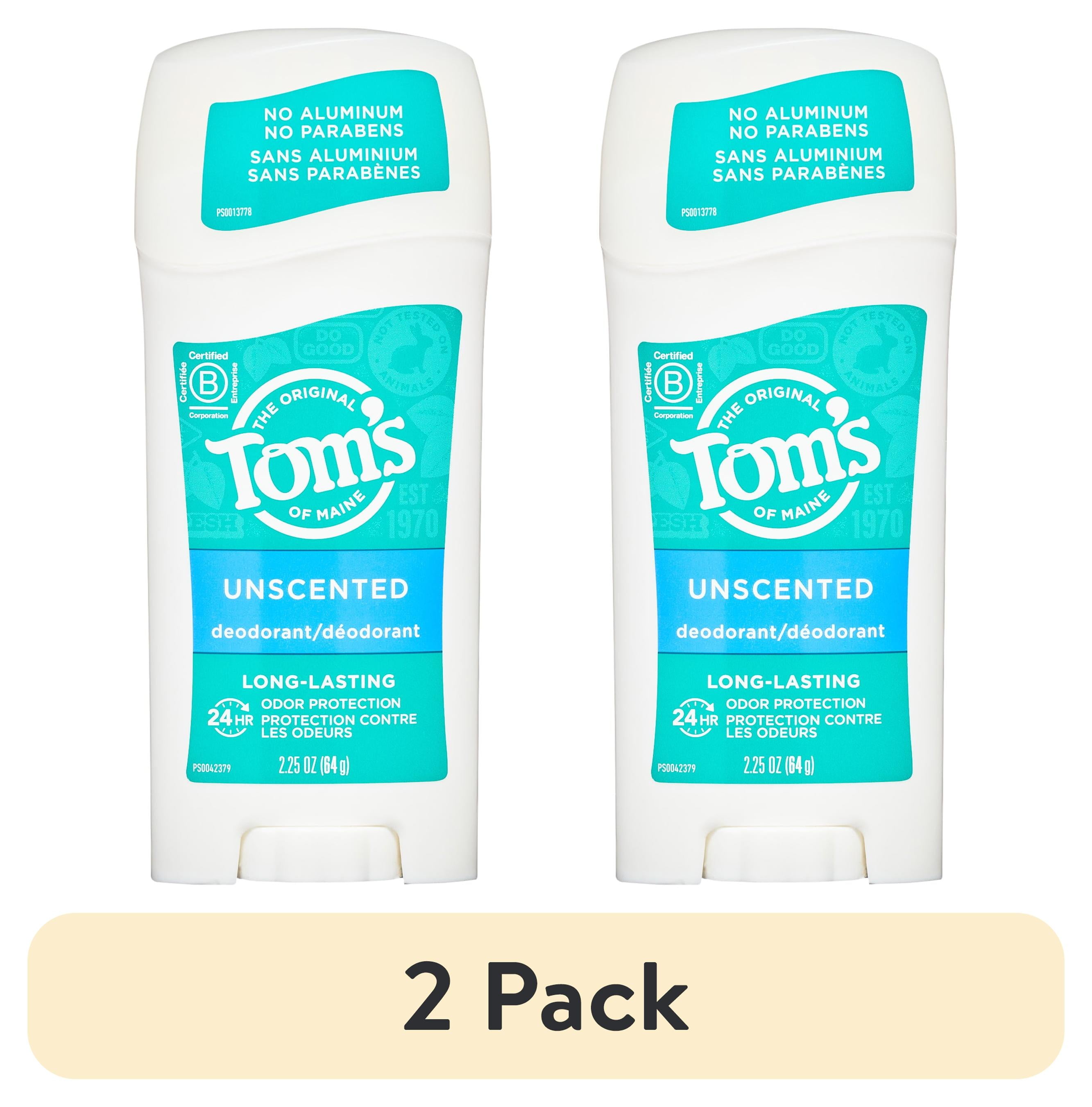 (2 pack) Tom's of Maine Long-Lasting Aluminum-Free Natural Deodorant ...