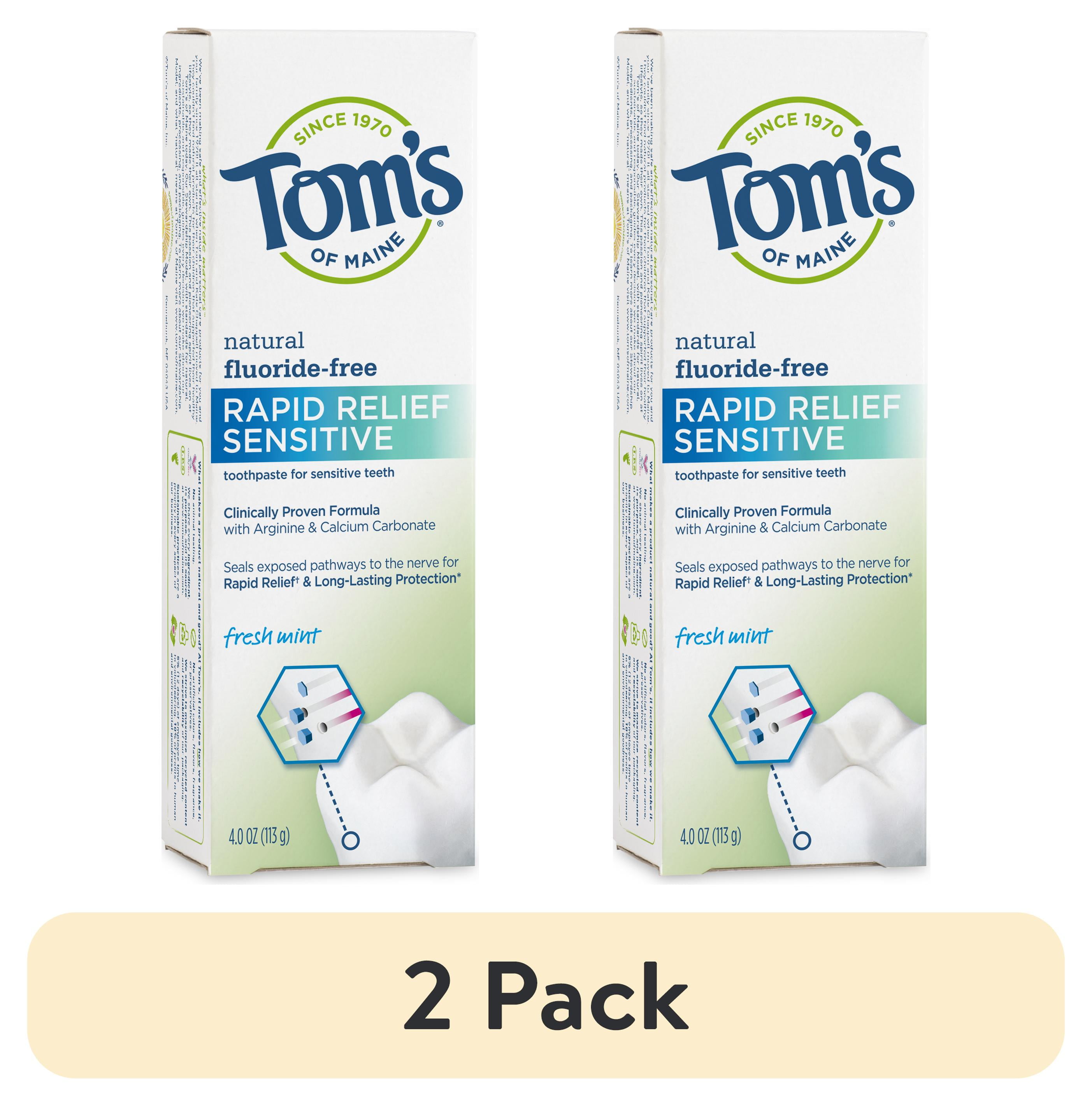 (2 pack) Tom’s of Maine Rapid Relief Sensitive Toothpaste, Fluoride ...