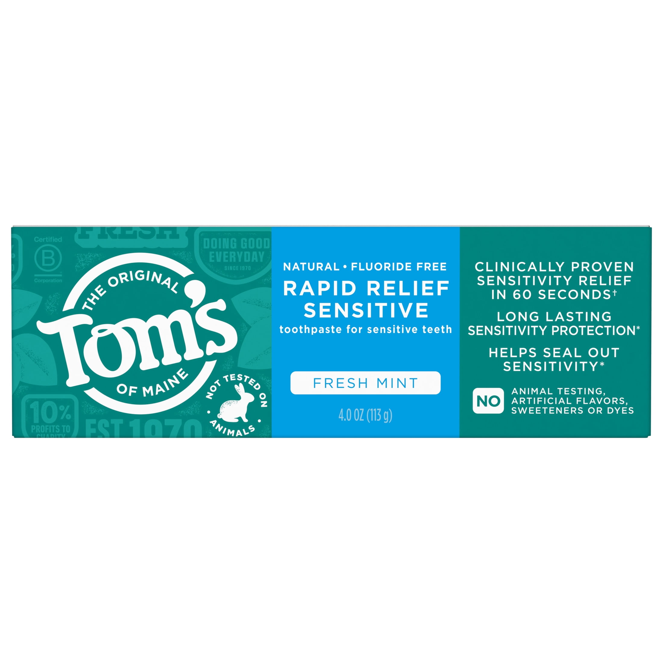 Tom's of Maine Fluoride-Free Natural Toothpaste for Sensitive Teeth ...