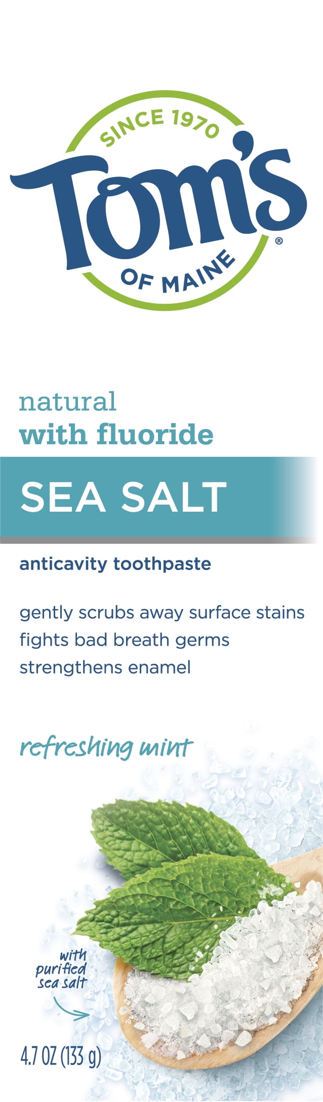 Tom's of Maine Sea Salt Toothpaste, 4.7oz - Walmart.com