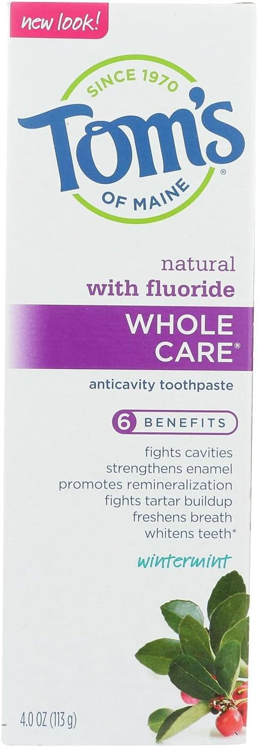 Tom's of Maine Whole Care Natural Toothpaste, Wintermint 4 oz - Walmart.com