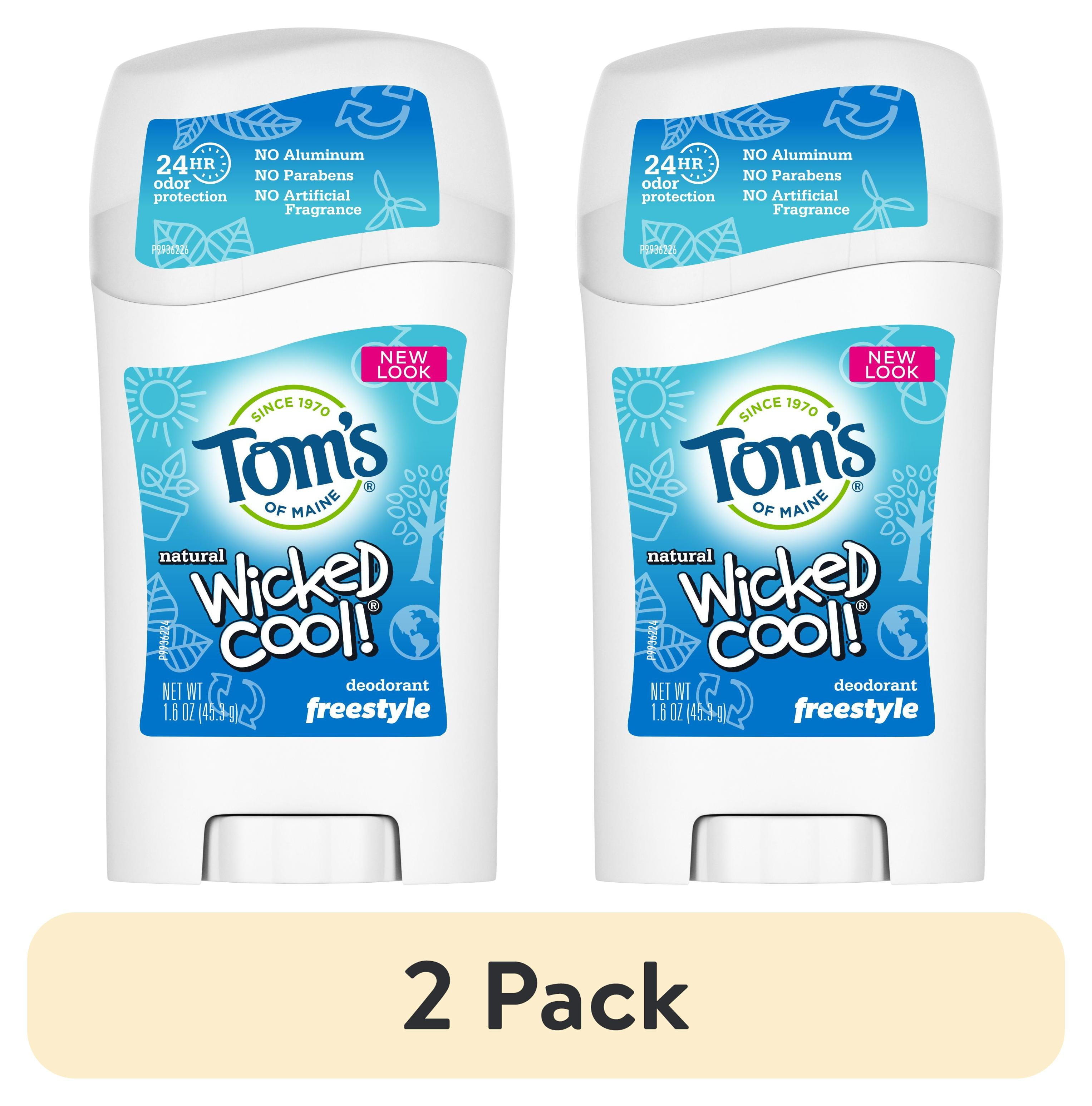 (2 pack) Tom’s of Maine Freestyle Wicked Cool! Natural Deodorant for ...