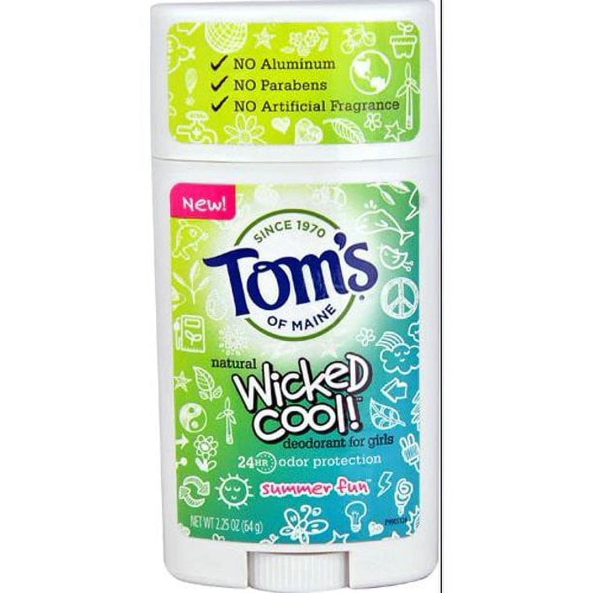Tom's of Maine Wicked Cool! Deodorant for Girls Summer Fun -- 2.25 oz ...