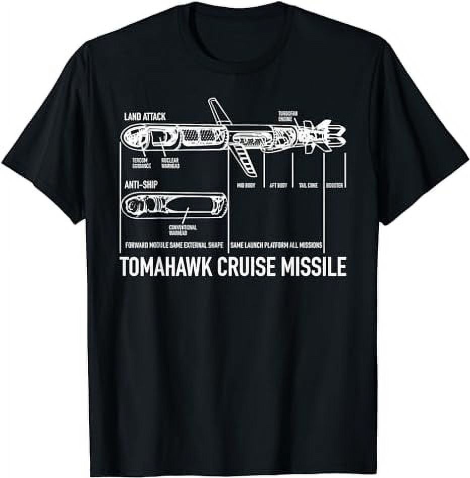 Tomahawk Cruise Missile Blueprint Infographic Diagram T-Shirt - Walmart.com