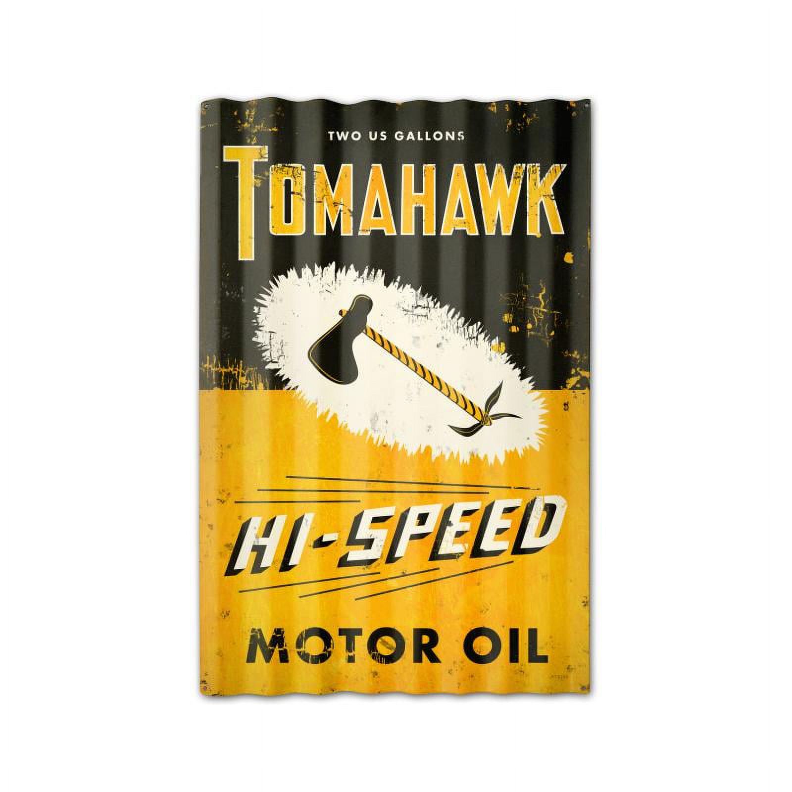 Tomahawk Oil Corrugated Vintage Sign “Made in the USA with heavy gauge ...
