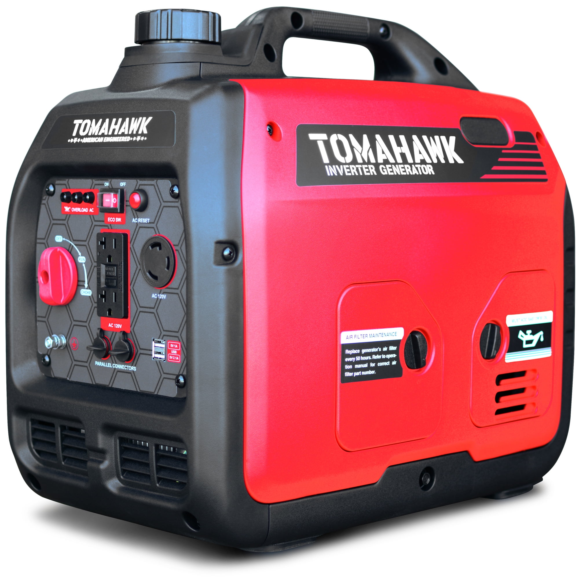Tomahawk Power 3000W Pull Cord Start Inverter Generator, Overload ...