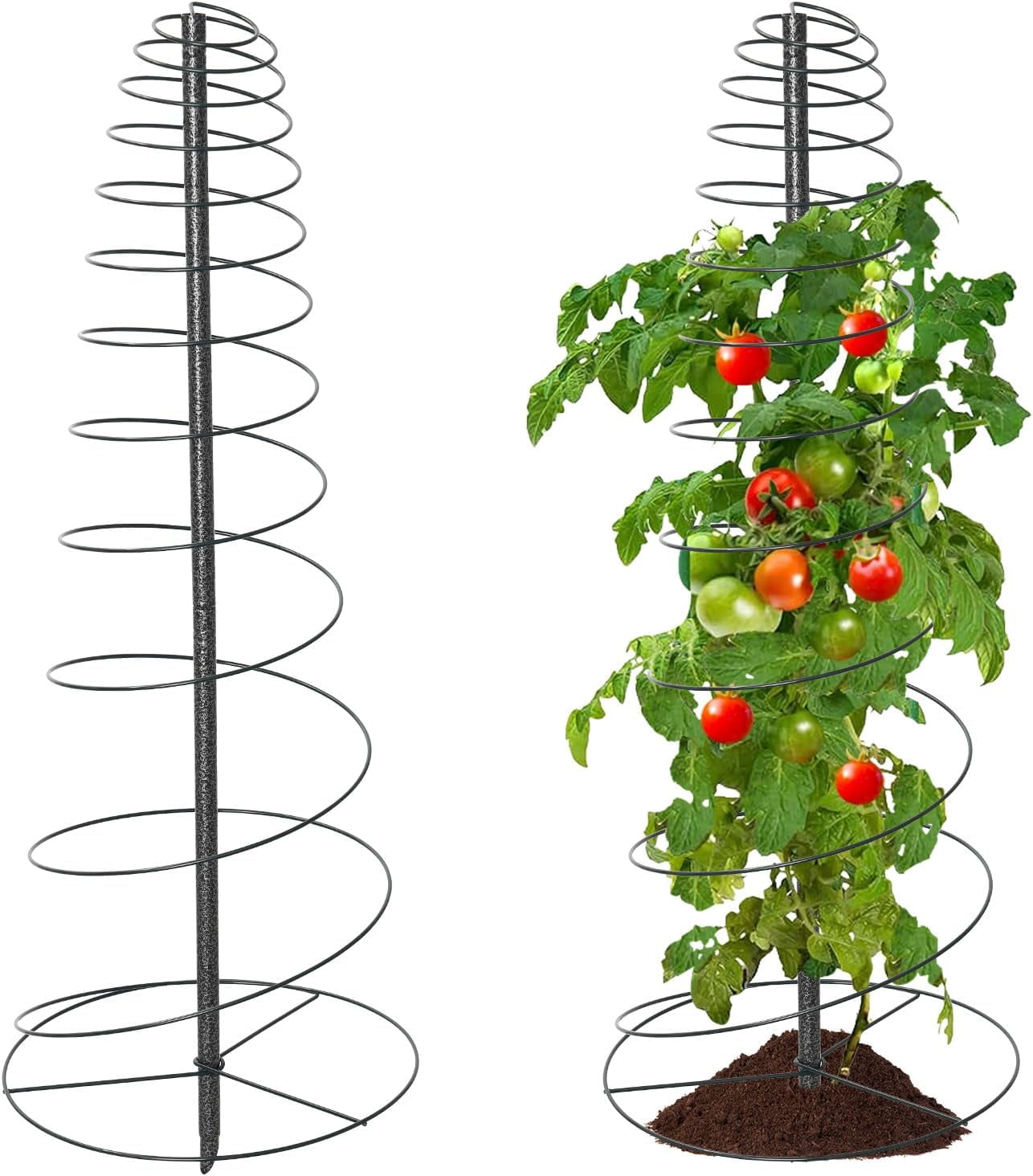 Tomato Cage & 45" Trellis for Climbing Plants - Adjustable Metal Garden ...