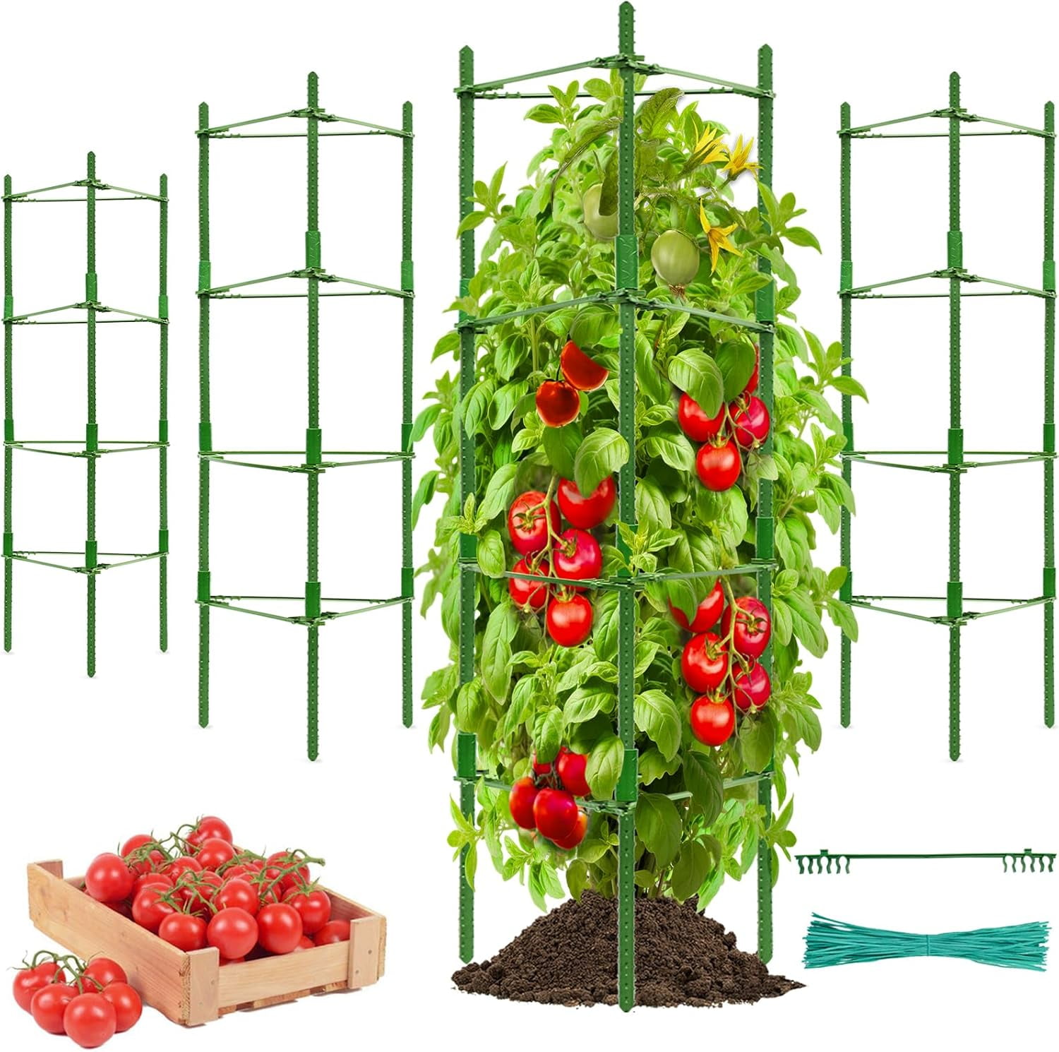Tomato Cage, Tomato Trellis, Expandable Tomato Cage for Garden Tomato ...