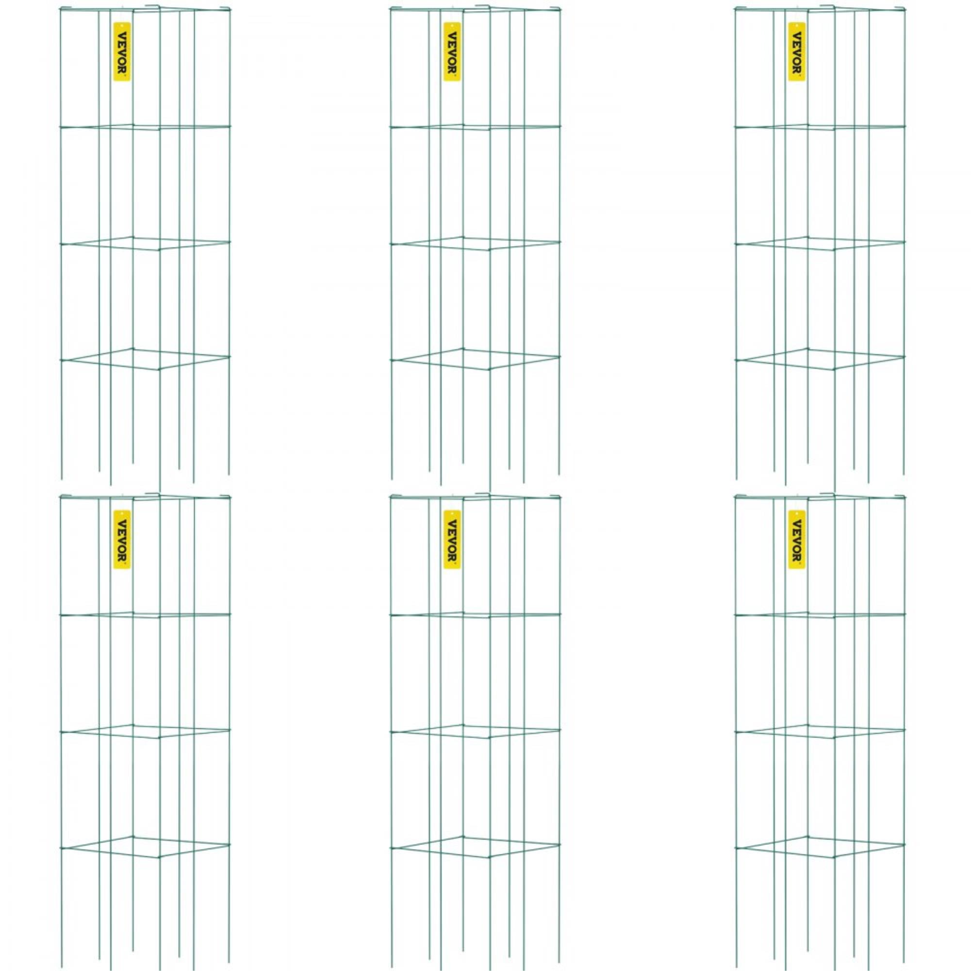 Tomato Cages 39.4 Tall - 6 Pack PVC-Coated Steel Support for Climbing ...
