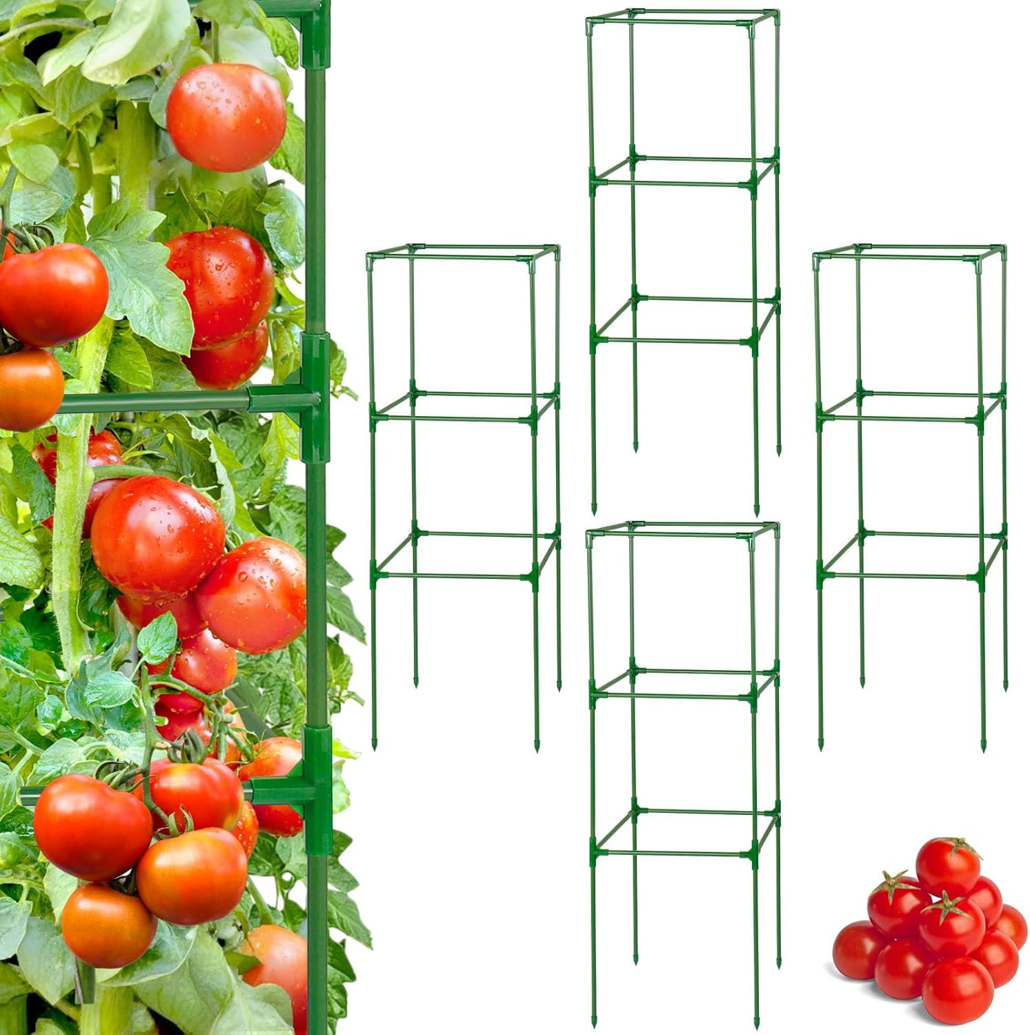 Tomato Cages for Garden - 45x14.5x14.5in Square Tomato Plant Support ...