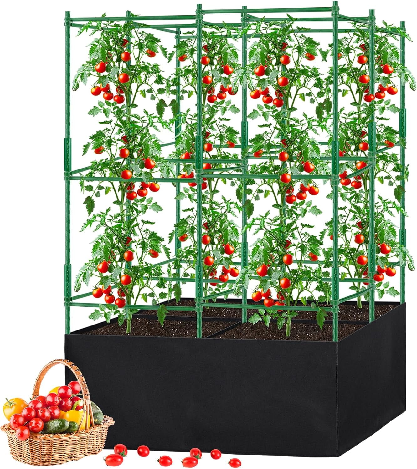 Tomato Cages, Square Tomato Plant Stakes Support Cages Trellis for ...