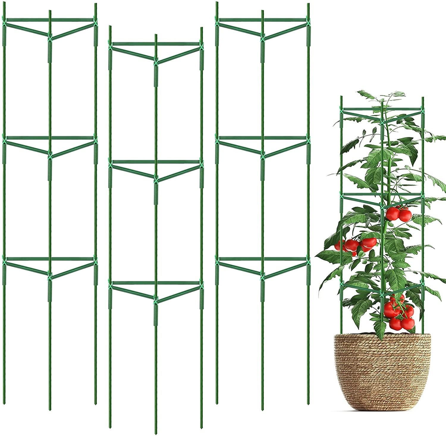 Tomato Climbing Support Frame, Rattan Pole Tomato Rack, Durable Plastic ...