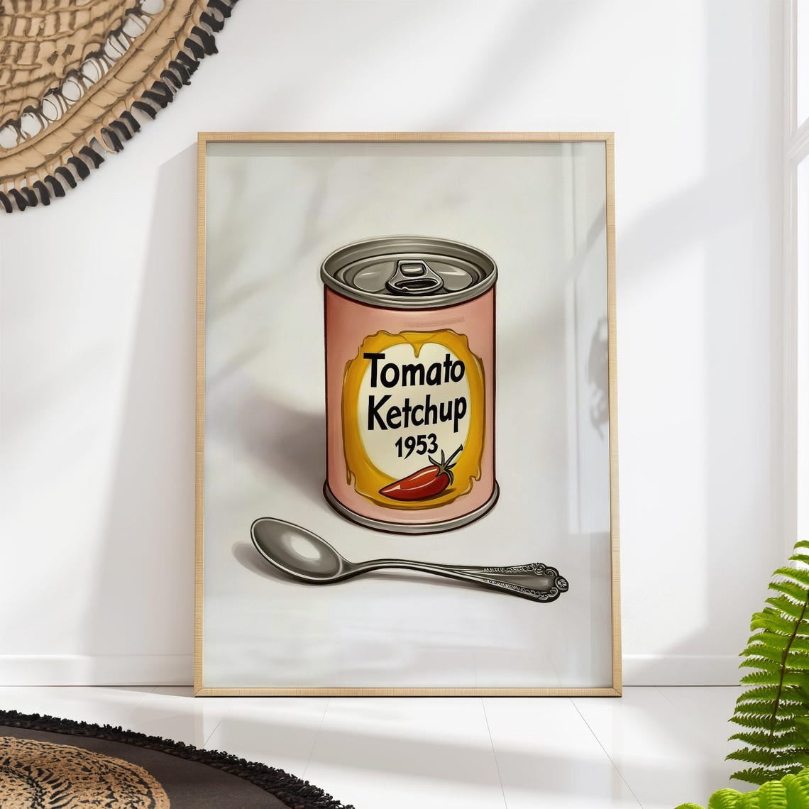 Tomato Ketchup Art Print - Retro Kitchen Poster - Foodie Wall Decor ...