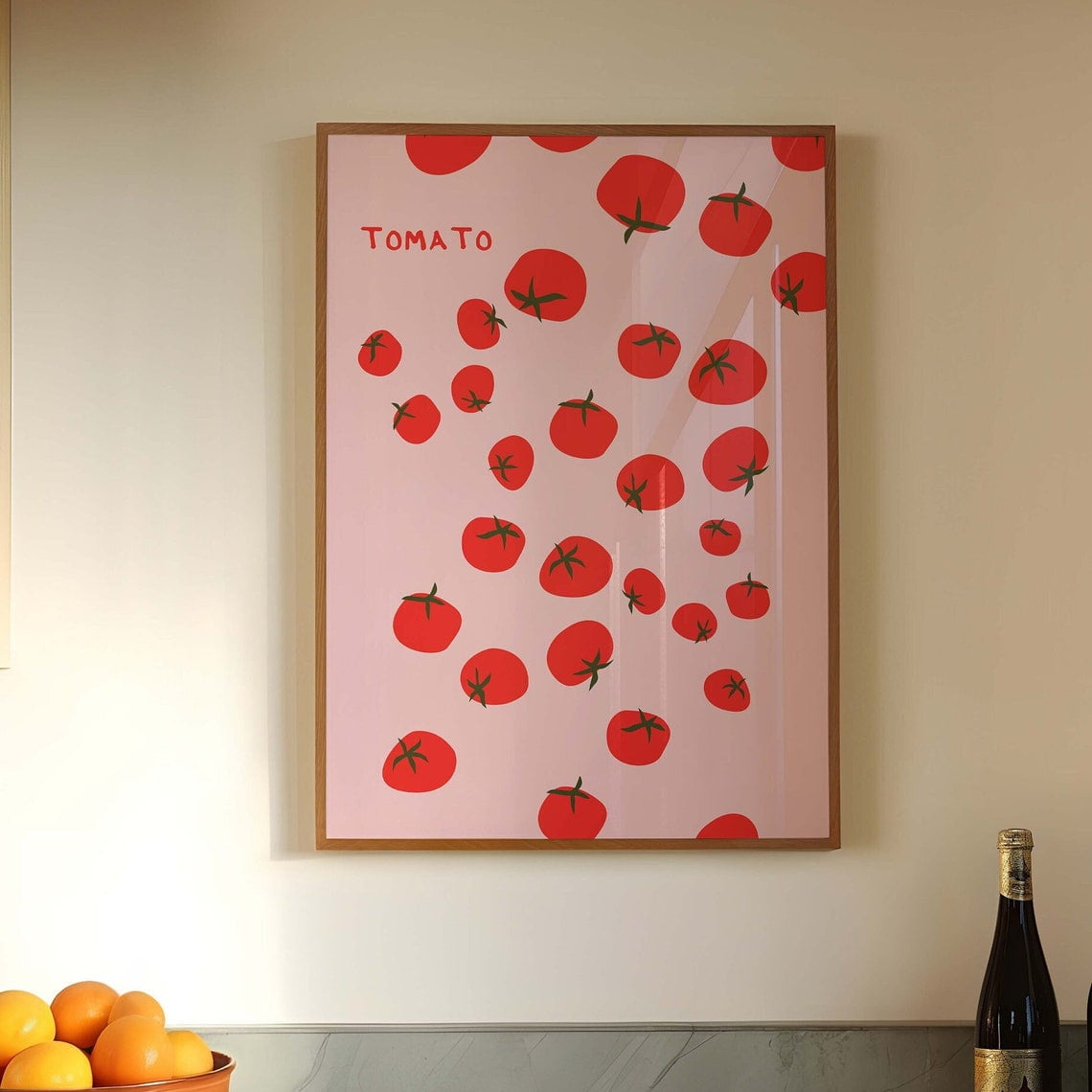 Tomato Kitchen Wall Art - Red Tomato Print - Food Illustration Poster ...