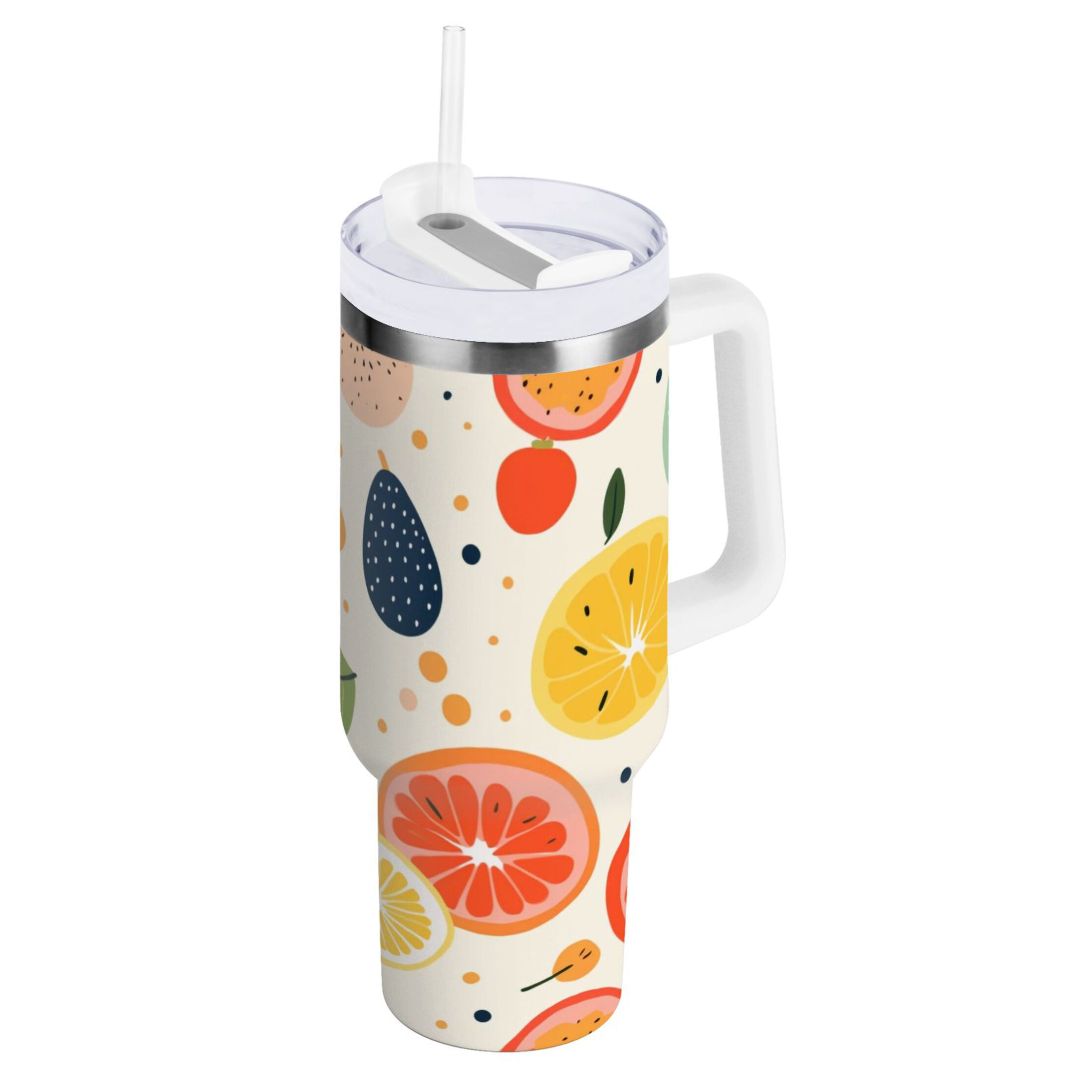 Tomato Orange Berry 40 oz Tumbler with Handle and Straw Lid Vacuum ...