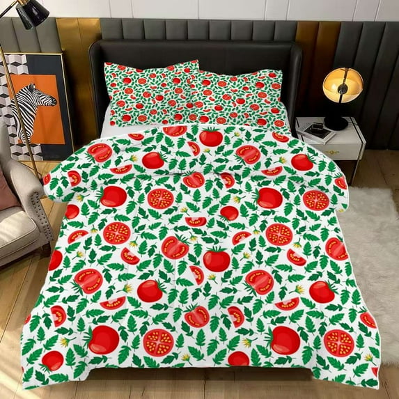 Tomato Pattern Comforter Set Twin Size Bedding Set For Travl Bedroom ...