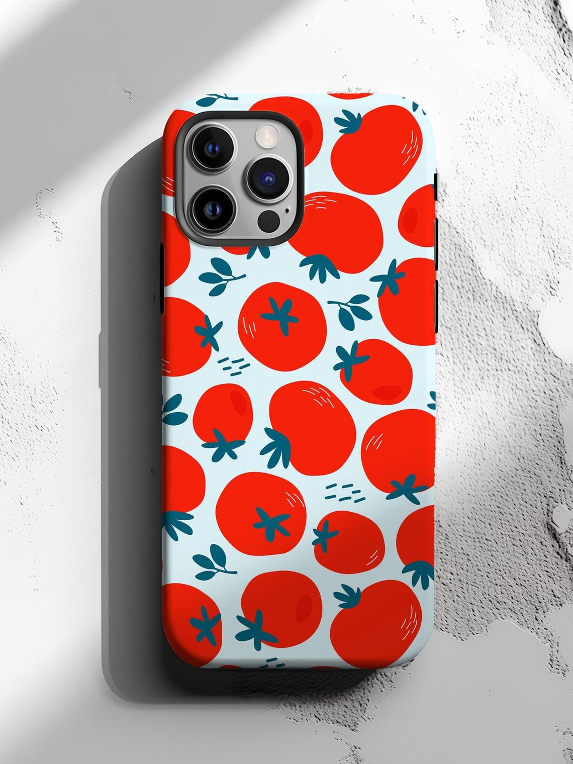 Tomato Phone Case 11 12 13 14 15 16 Pro Max, Cute Cherry Tomato Artwork ...