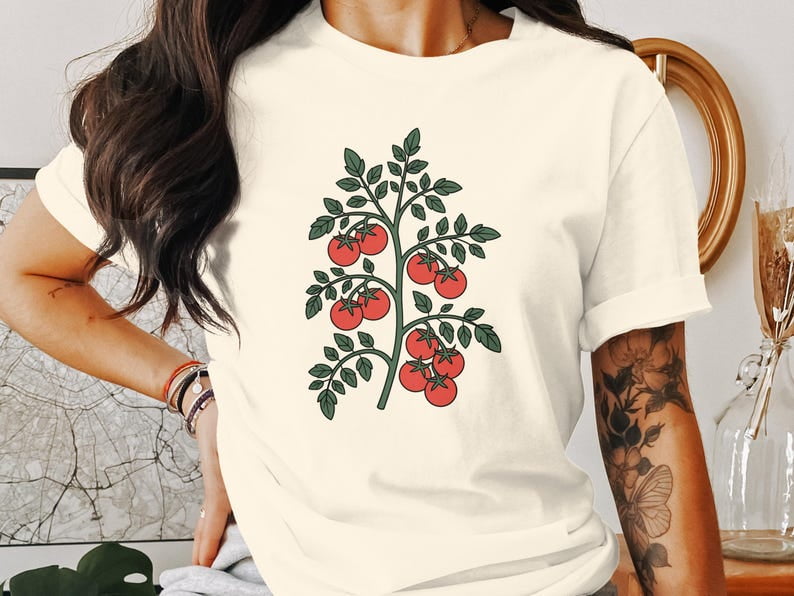 Tomato Plant T-Shirts, Aesthetic, Graphic, Summer Tee, Botanical ...