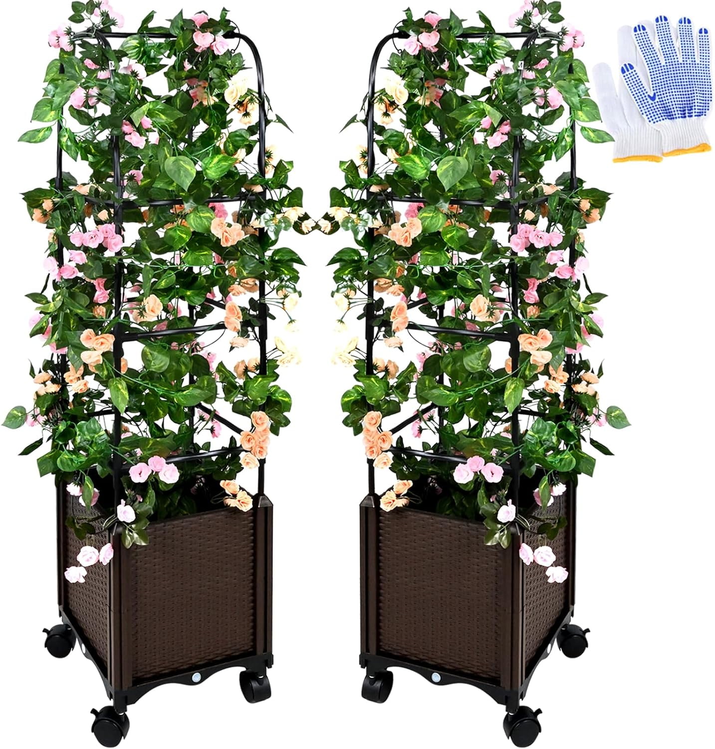 Tomato Planter Boxes,Raised Garden Bed Planter Box with Trellis, 52 ...