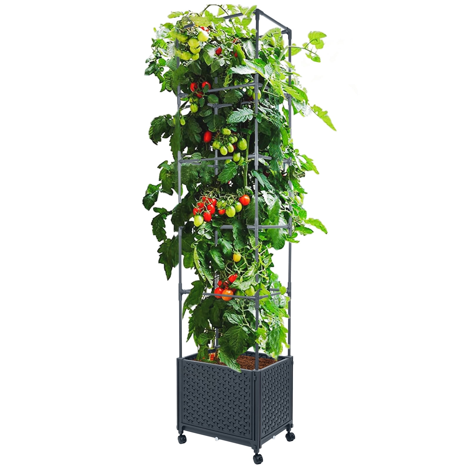 Tomato Planters 67” Raised Garden Bed Planter Box with Trellis for ...