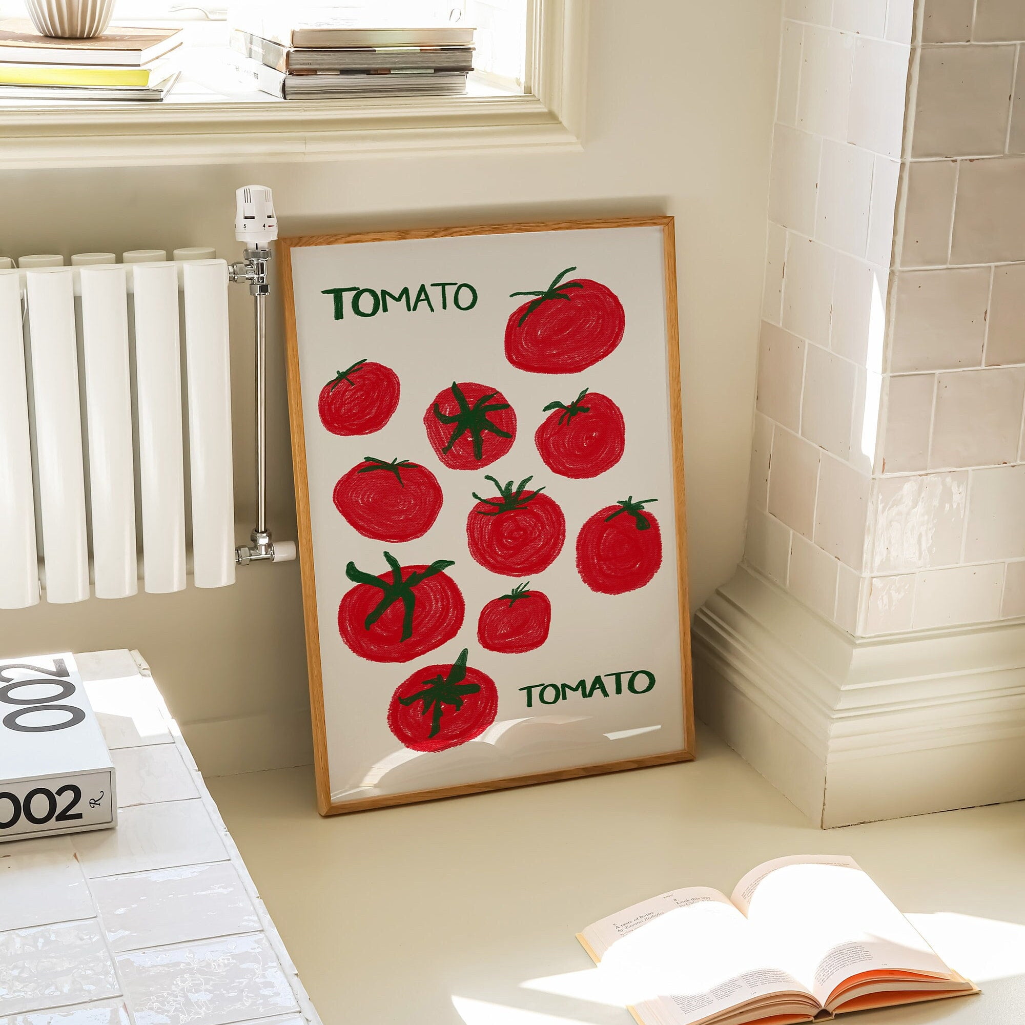 Tomato Print Kitchen Food Art Poster Trendy Retro Fruit Vegetable ...