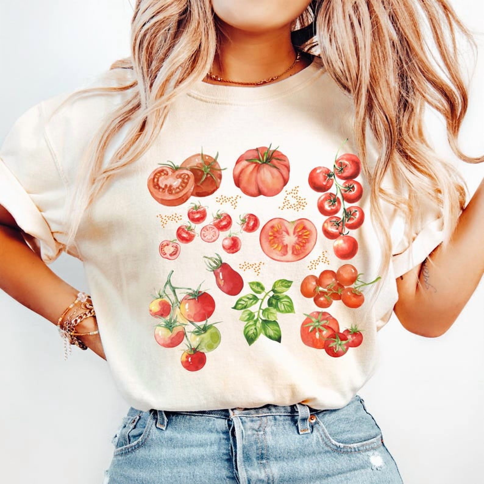 Tomato Shirt, Fruit Shirt, Botanical Shirt, Cottagecore Clothing Vegan ...