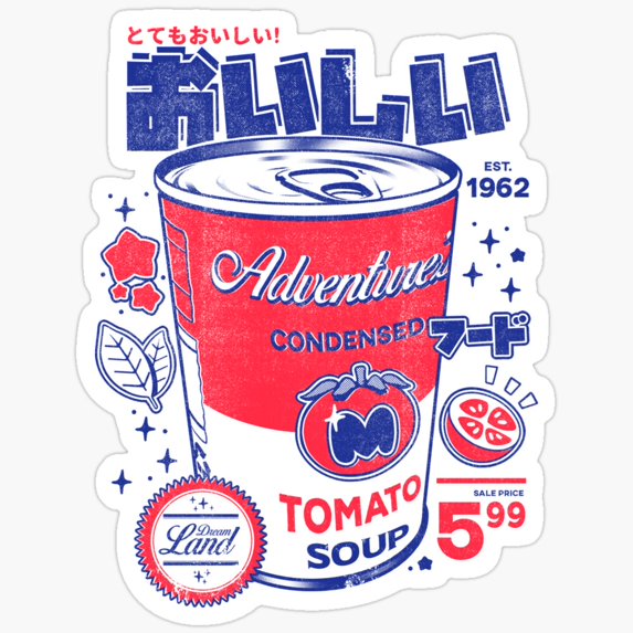 Tomato Soup Sticker Phone Decal Water Bottle Stickers Car Decals ...