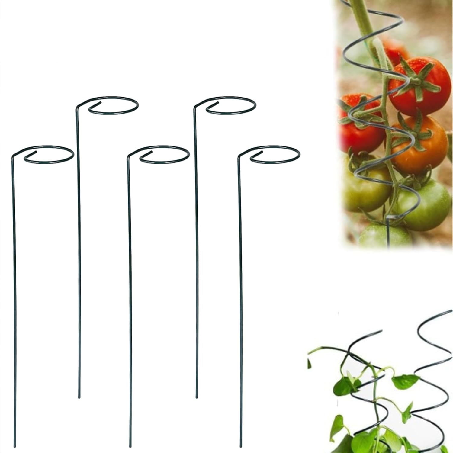 Tomato Twist Stake - 3/5/10 Pcs Heavy Duty Steel Wire Twist Tomato Cage ...