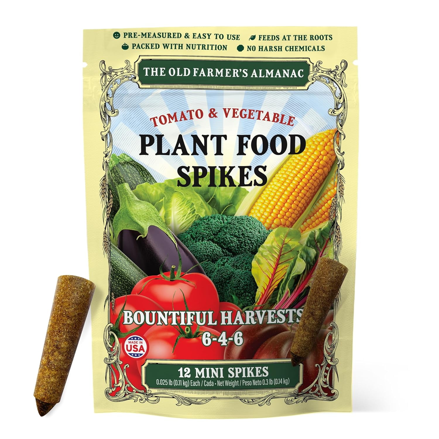 Tomato & Vegetable Plant Food Mini Spikes - NPK 6-4-6 for Continuous ...