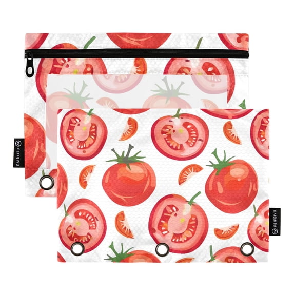Tomatoes Slices 2 Pack Pencil Pouch for 3 Ring Binder Smooth Zipper ...