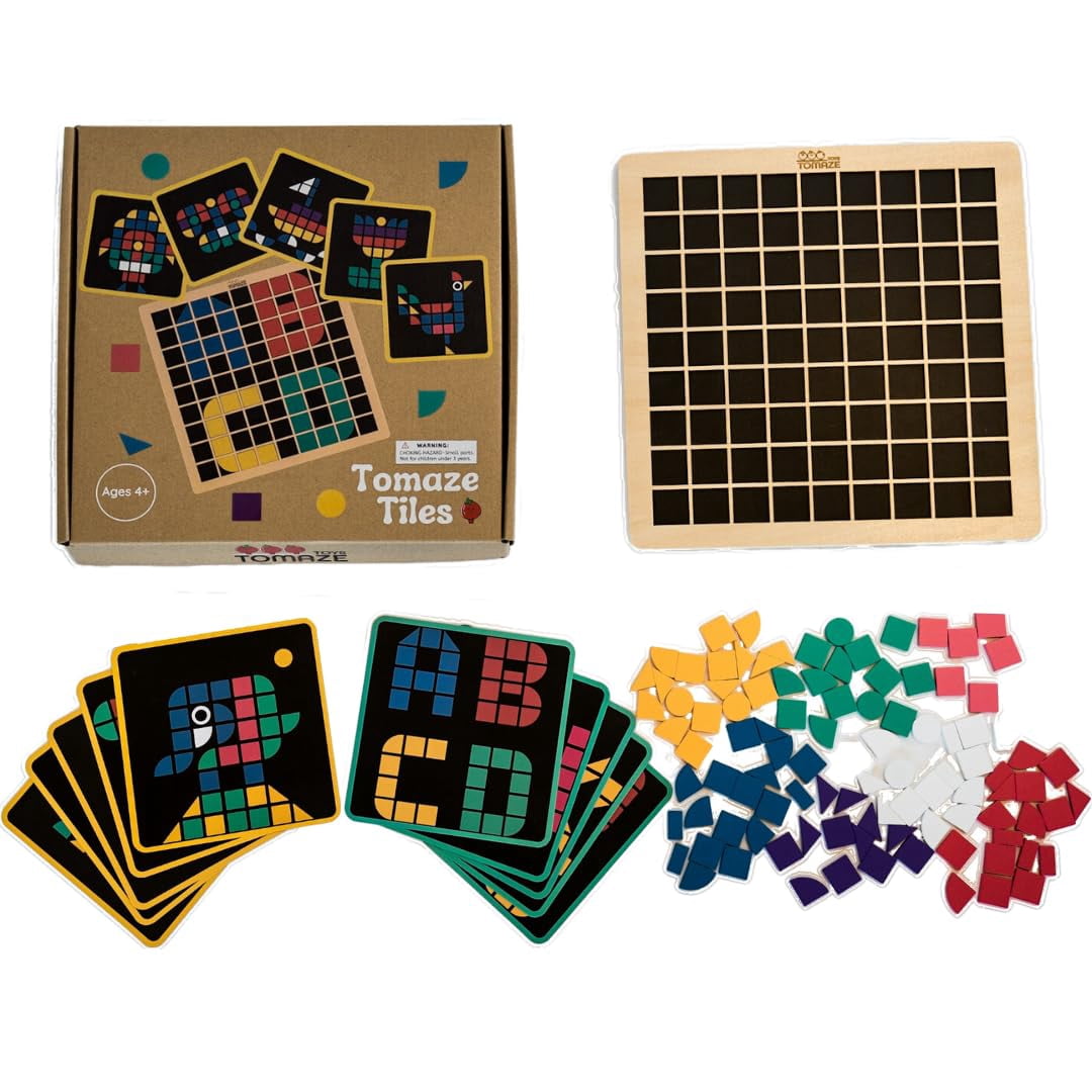 Tomaze Montessori Mosaic Tinker YPF5 Tangram Set - Large Pixel Blocks ...