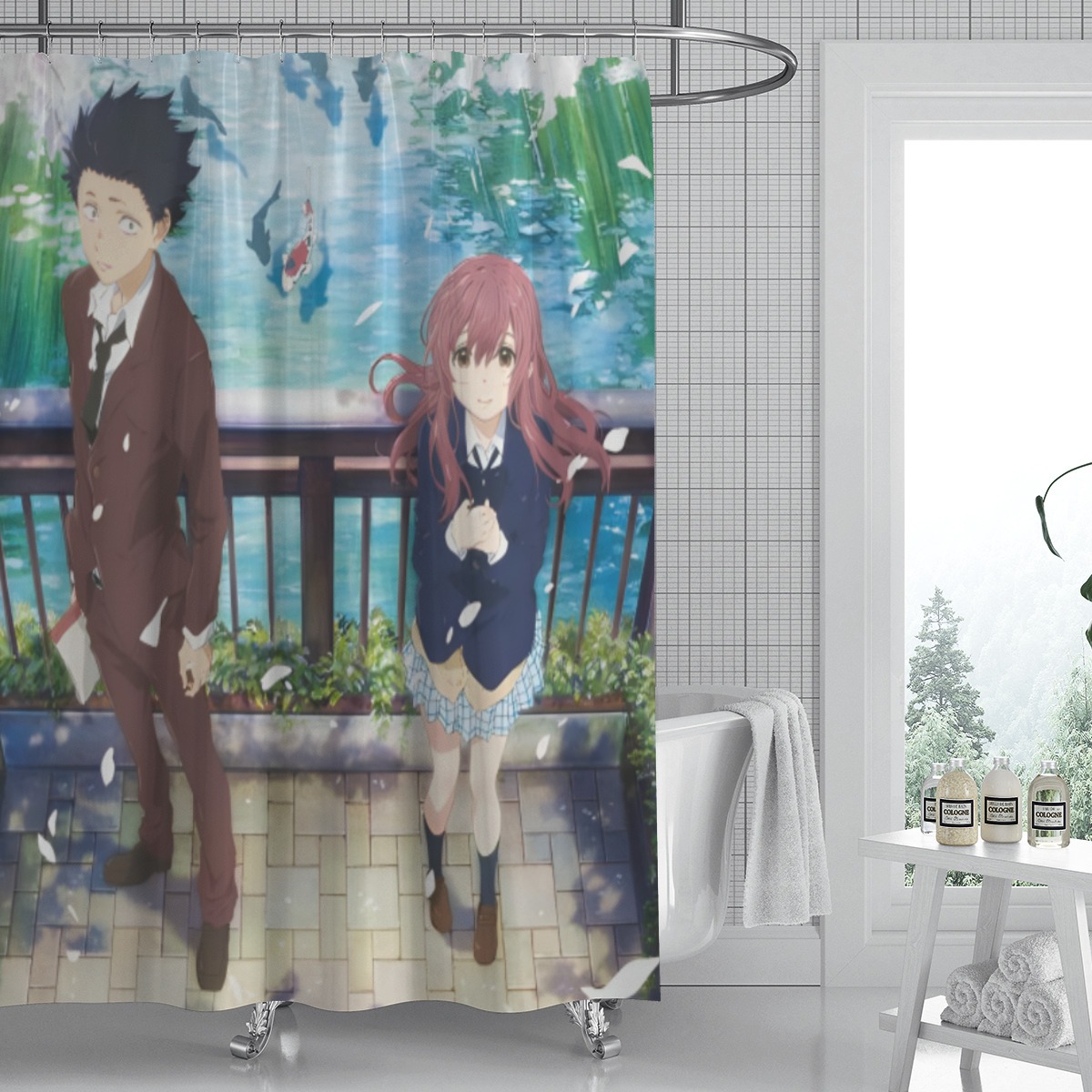 Tomb Raider shower curtain features an iconic print, is waterproof and easy to install, adding a ...