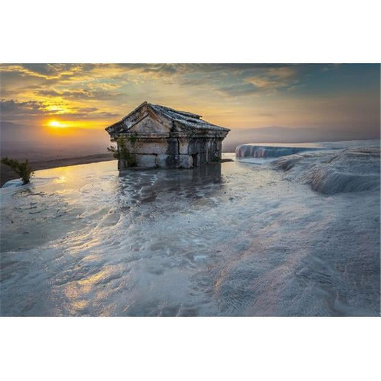 Tomb Submerged in a Travertine Pool in Hierapolis At Sunset - Pamukkale ...