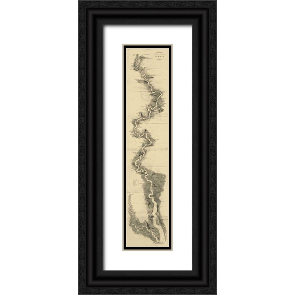 Tombleson 8x24 Black Ornate Wood Framed with Double Matting Museum Art ...